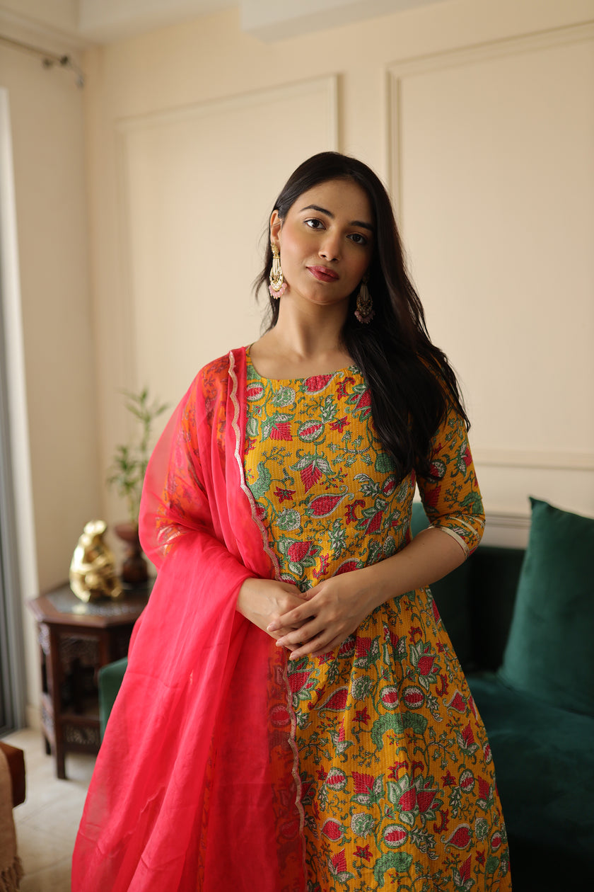 Buy Anarkali Sets for Women – Cotton & Silk Styles Online | Kahva Jaipur