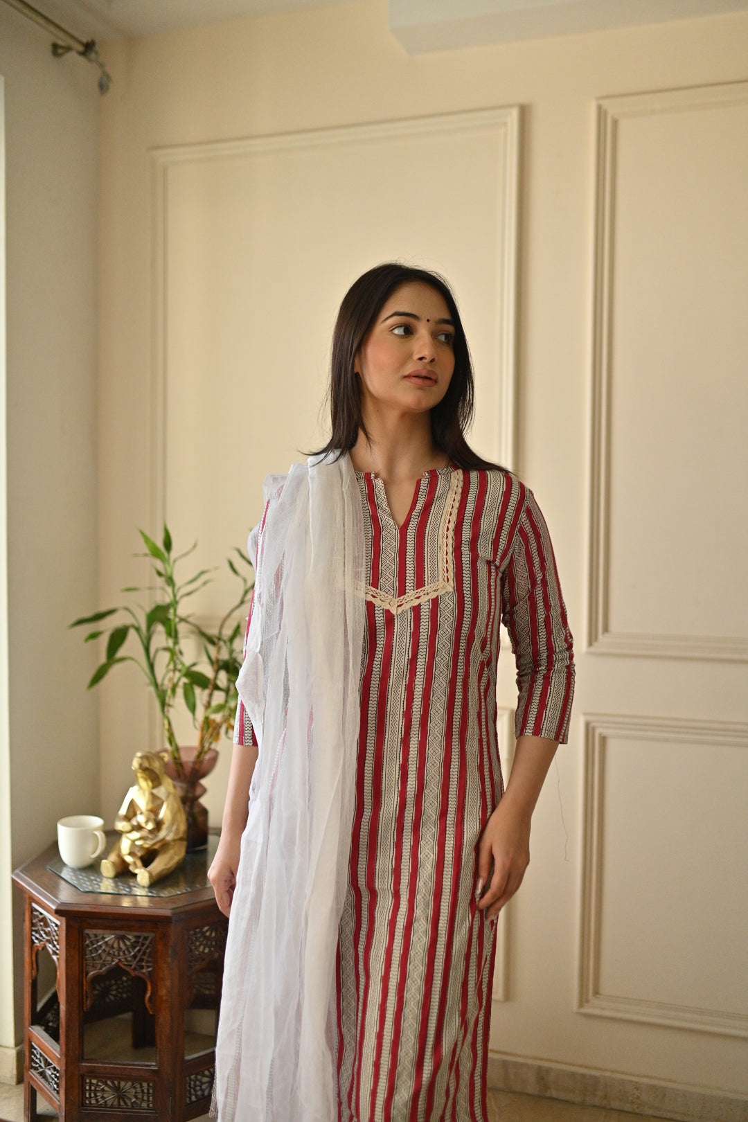 Taneya Nidhi Suit Set for Women | Subtle Printed Cotton – Kahva Jaipur